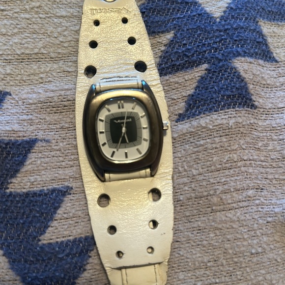 Vestal | Accessories | Vintage Vestal Watch Y2k Leather Band White Just ...